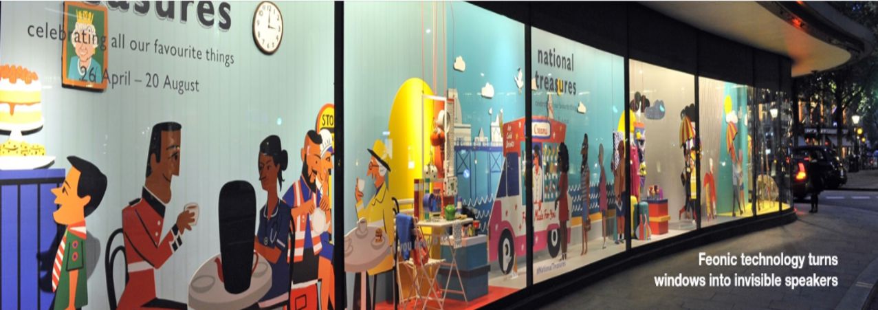 Feonic Invisible Speakers. For Retail, Museums, Advertising, Home